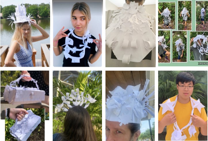 3D Art Students Create Paper Fashion Masterpieces