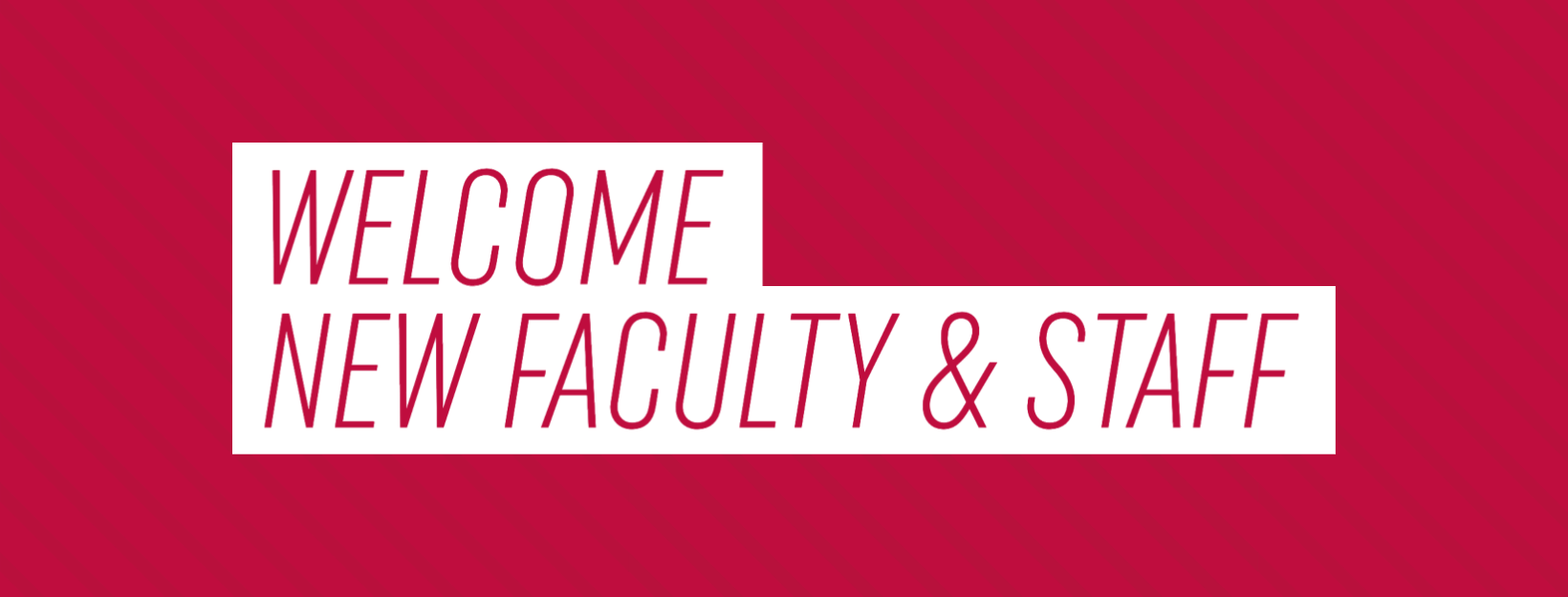 Welcome New Faculty and Staff